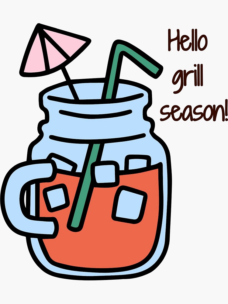 "Hello grill season!" Sticker by cooldesignsalot | Redbubble