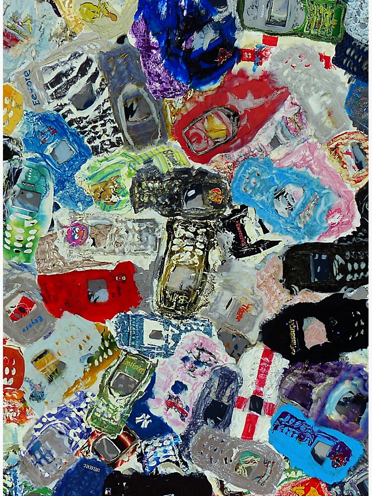 "Pop Art painting stacked phones" Sticker for Sale by Luciesika | Redbubble