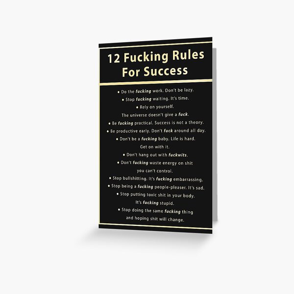 "12 Rules For Success " Greeting Card for Sale by SuccessHunters ...