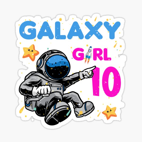 "Galaxy Girl Space Astronaut Planet Solar System Outer Space" Sticker ...