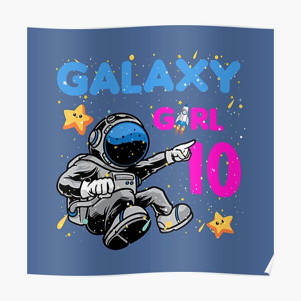 "Galaxy Girl Space Astronaut Planet Solar System Outer Space" Poster ...