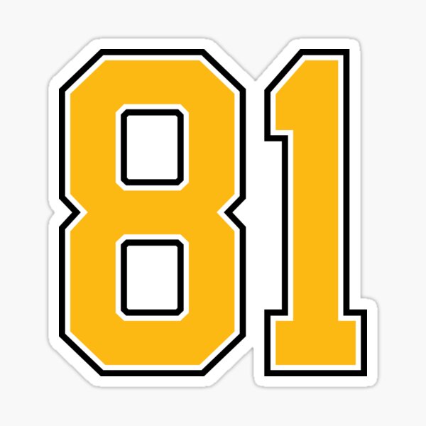 "Yellow Number 81 lucky sports jersey eighty one" Sticker by HeavyStyle ...