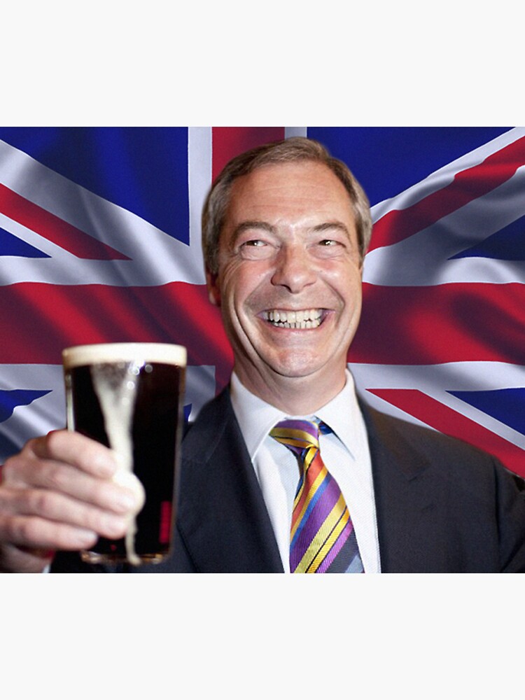 "Nigel Farage Leader of UK" Sticker for Sale by StickersOfTrump | Redbubble