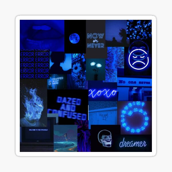 "Dark blue aesthetic " Sticker by VictorySoye | Redbubble