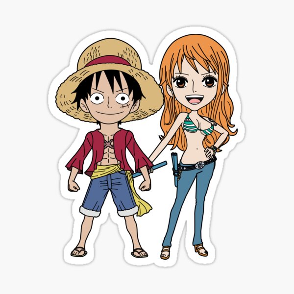 "Monkey D Luffy and Nami" Sticker by jimjimfuria | Redbubble