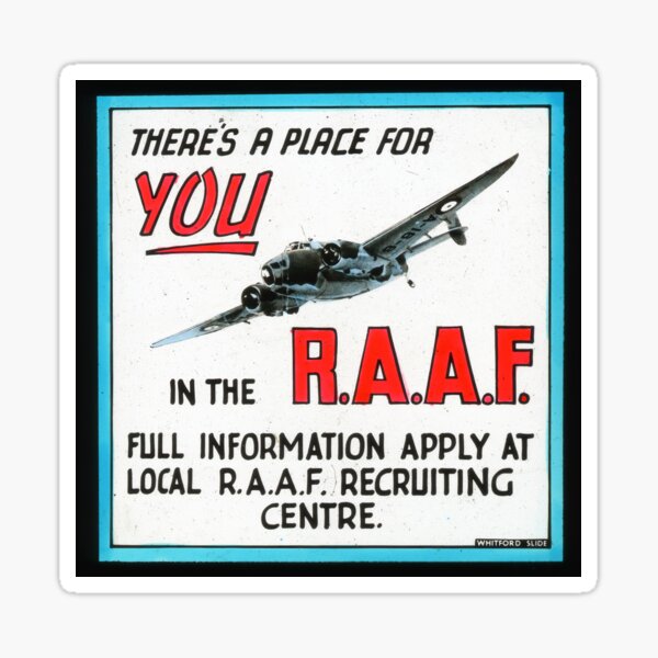 "Vintage RAAF Air Force Australia Enlistment World War II" Sticker for ...