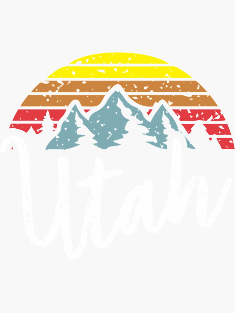 "Utah Retro Eighties Style Mountains Design Great Gift product" Sticker ...