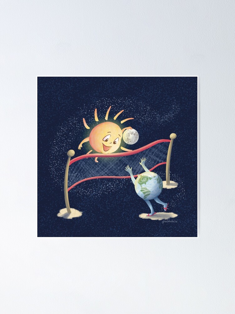 "Volleyball Sun, Earth, and Moon" Poster for Sale by glachhabria ...