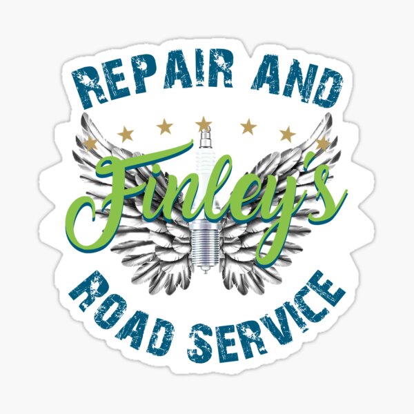 "Finley's repair and road service" Sticker by partsmanrod | Redbubble