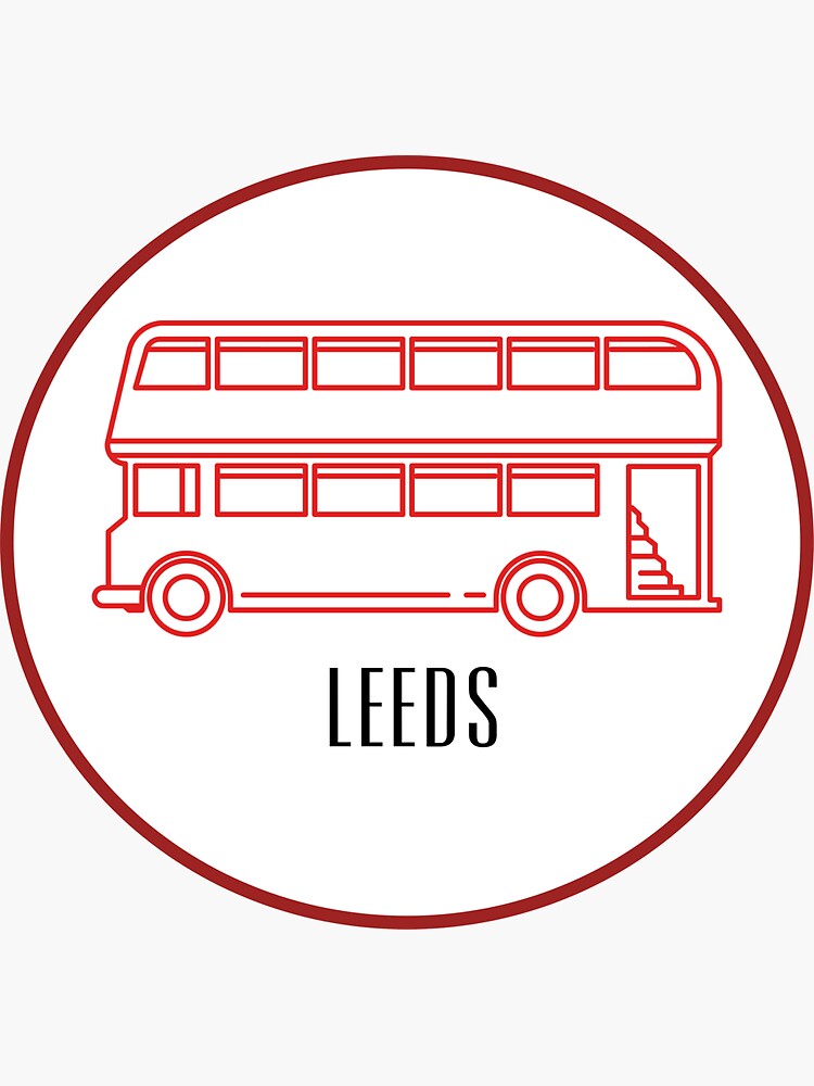 "Leeds Double Decker Bus" Sticker for Sale by YankSox | Redbubble