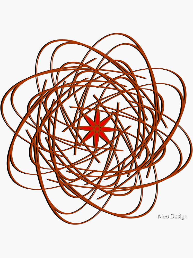 "Atom star, red mandala" Sticker for Sale by RomeoAzahar | Redbubble
