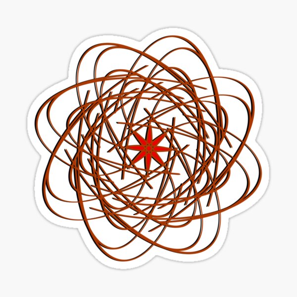 "Atom star, red mandala" Sticker for Sale by RomeoAzahar | Redbubble