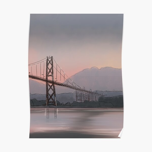 "Lions Gate Bridge watercolor painting - aesthetic" Poster for Sale by ...