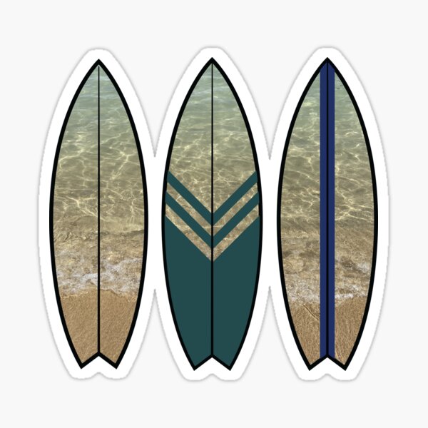 "Surf boards on a beach scene" Sticker by Thewonderboy | Redbubble