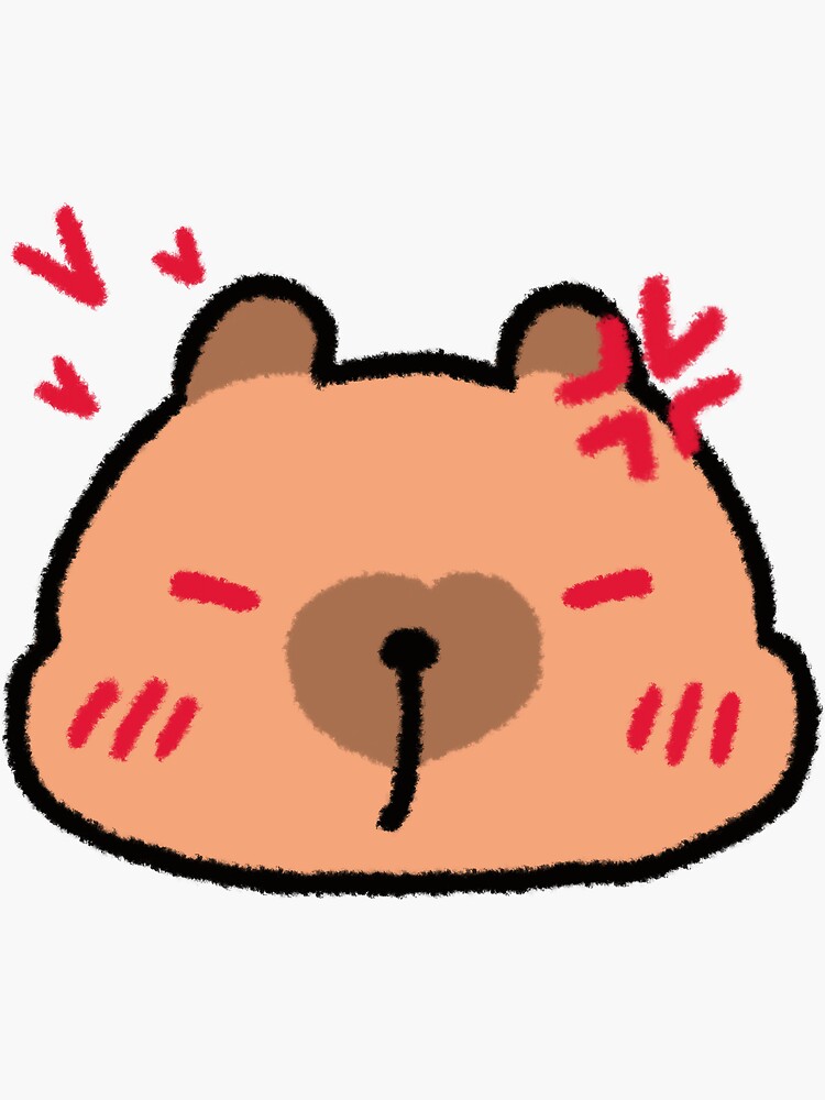 "Angry Capybara Cute" Sticker by axoblin | Redbubble