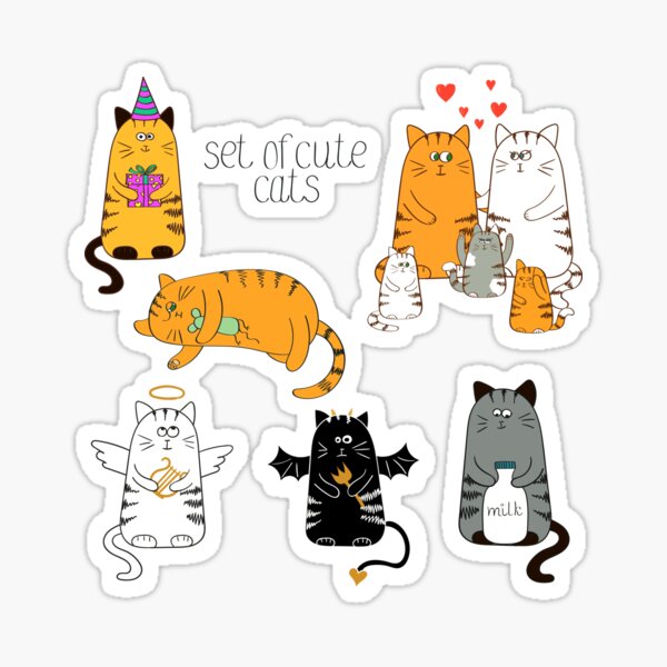 "Cats" Sticker for Sale by UA-t-shirts | Redbubble