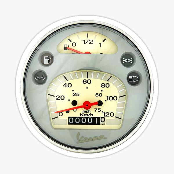 "Vespa Scooter Speedometer" Sticker by caseofstyle | Redbubble