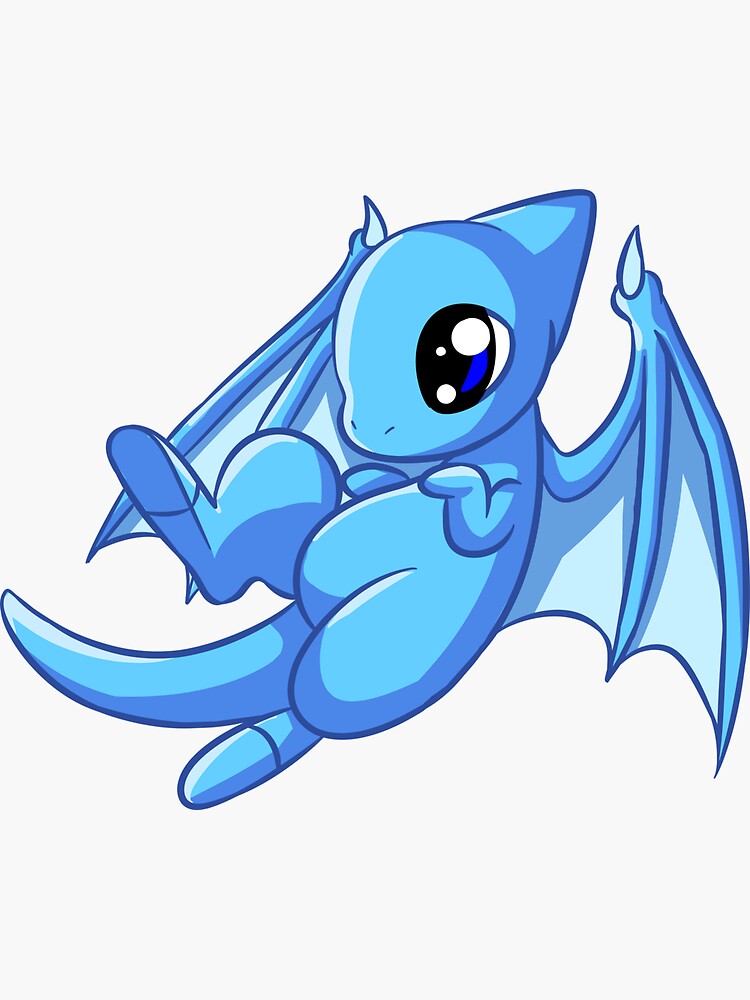 "Blue Shoyru" Sticker for Sale by Draikinator | Redbubble