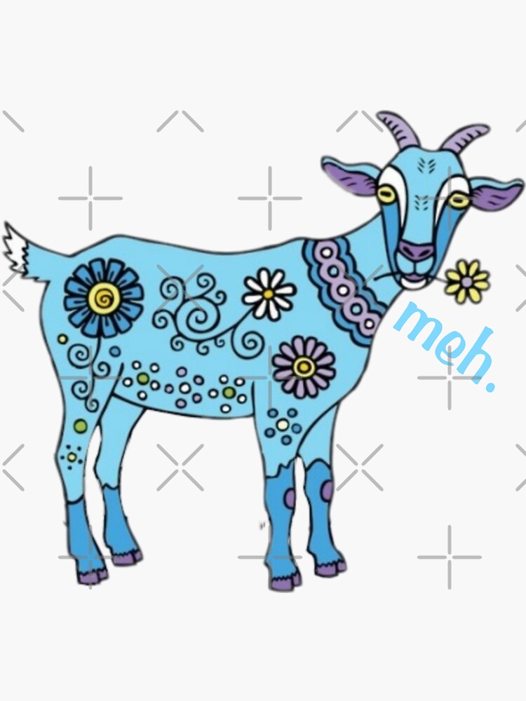 "Goats flower say meh. watercolor christmas, funny gift for lover, farm ...