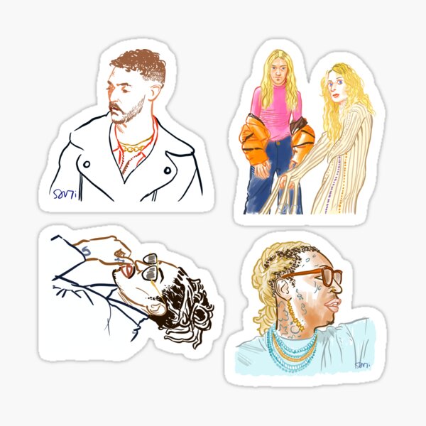 "21st century rappers sticker/magnet pack 4" Sticker by santiaguer ...