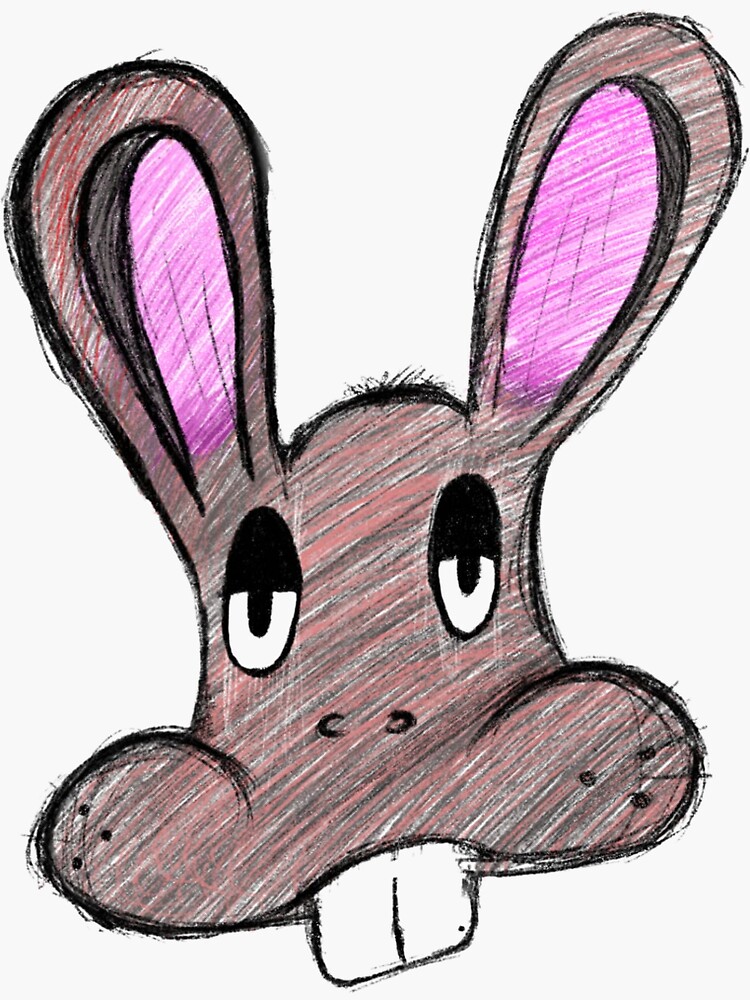 "Bored bunny" Sticker by Lostinpeace | Redbubble