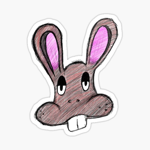"Bored bunny" Sticker by Lostinpeace | Redbubble