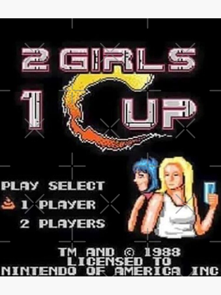 "Funny Meme, Contra Style, Two Girls One Cup, Video Game Meme" Art ...