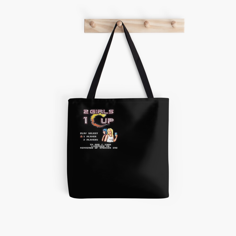 "Funny Meme, Contra Style, Two Girls One Cup, Video Game Meme" Tote Bag ...