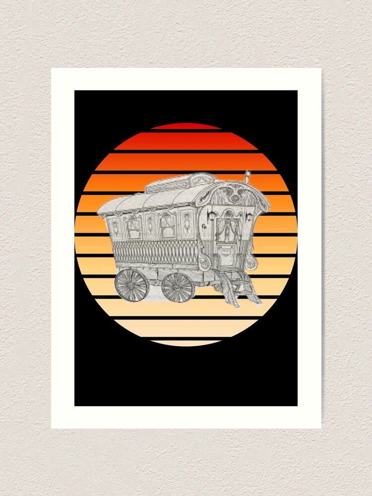" Vardo, sunset ,Gypsy family with horse drawn wagon" Art Print for ...