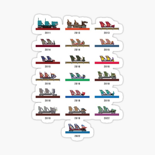 "RMC Rocky Mountain Construction Coaster Cars Design" Sticker for Sale ...