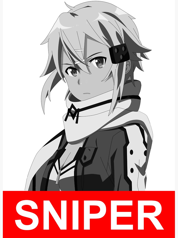 "Sinon Inspired Anime Shirt" Sticker for Sale by MaximizedGITS | Redbubble