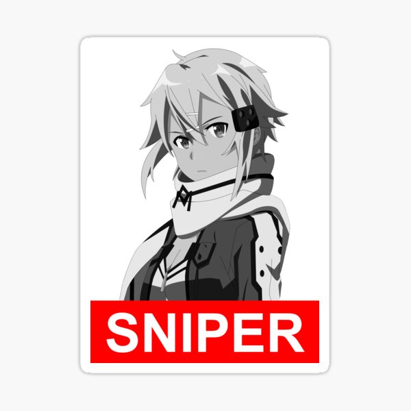 "Sinon Inspired Anime Shirt" Sticker for Sale by MaximizedGITS | Redbubble