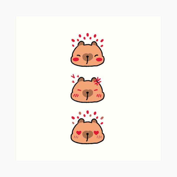 "Cute Capybara Stack" Art Print for Sale by axoblin | Redbubble