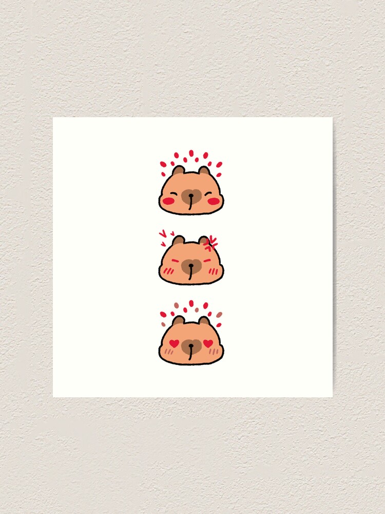 "Cute Capybara Stack" Art Print for Sale by axoblin | Redbubble