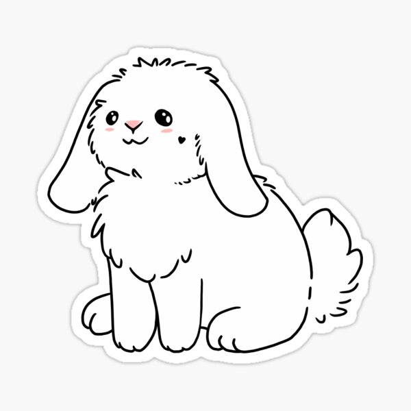 "Cute white Bunny" Sticker for Sale by PinkBunnyFluff | Redbubble