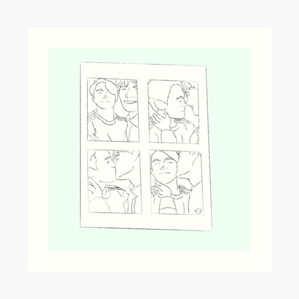 "heartstopper beach photo-booth pictures (outline ver)" Art Print by ...