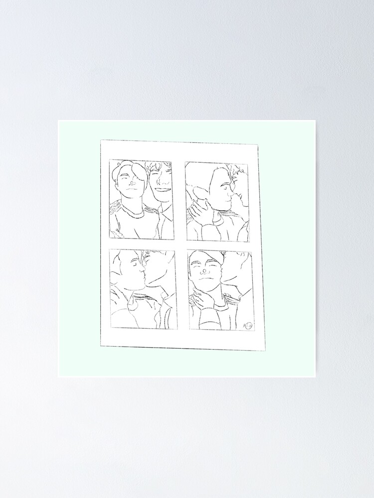 "heartstopper beach photo-booth pictures (outline ver)" Poster for Sale ...