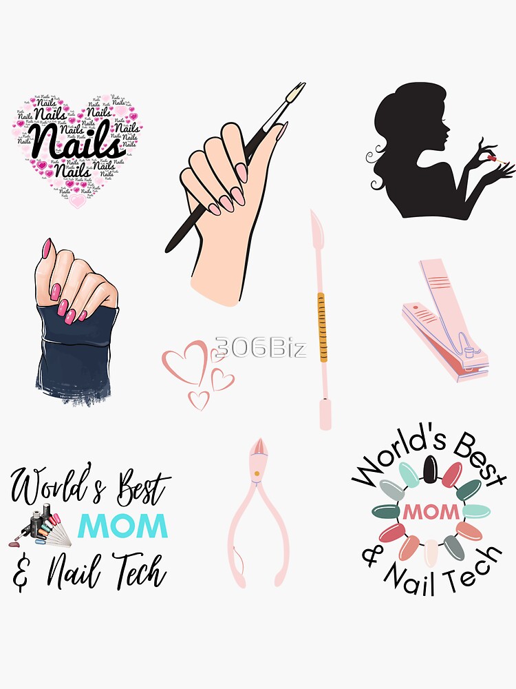 "Nail Tech Sticker/ Magnet Pack" Sticker for Sale by 306Biz | Redbubble