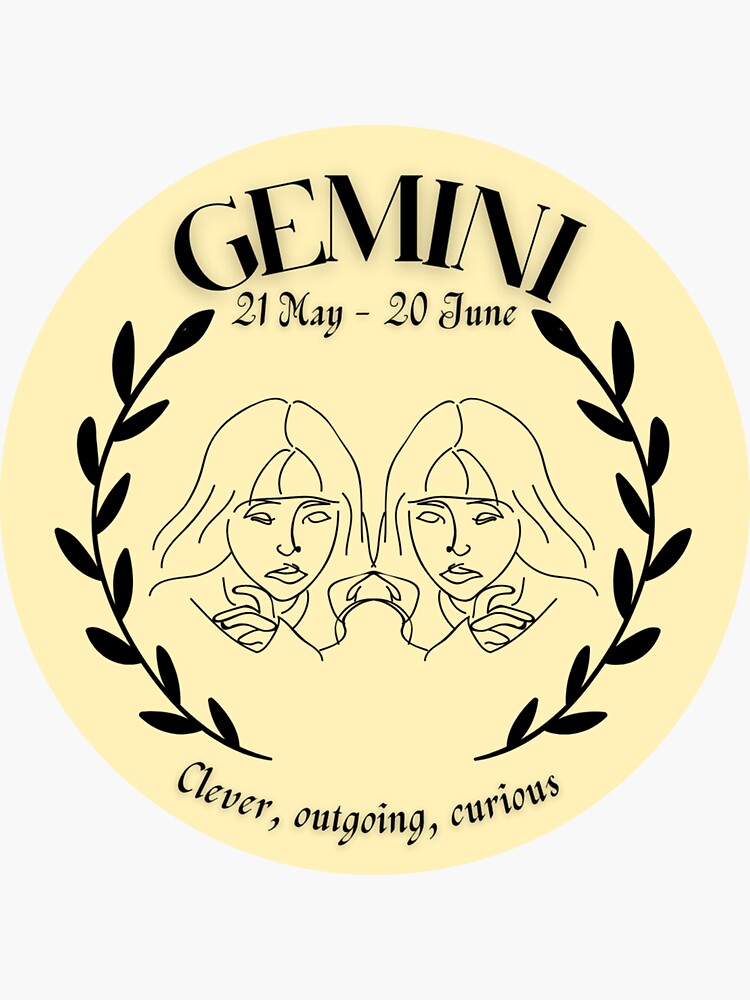 "Gemini Zodiac Design" Sticker for Sale by HM-Stickers | Redbubble