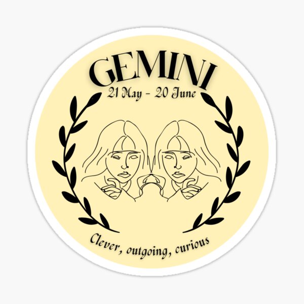 "Gemini Zodiac Design" Sticker for Sale by HM-Stickers | Redbubble