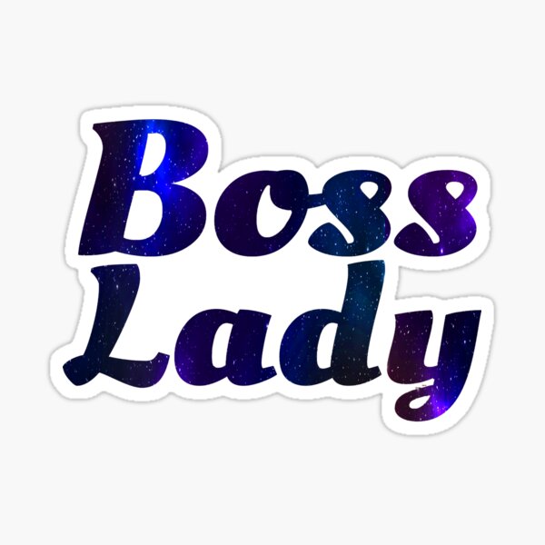 "Boss Lady in Cursive Blue Galaxy" Sticker for Sale by KirstenJRenfroe ...