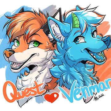 "Quest ♥ Venmar" Sticker by LupusetVulpes | Redbubble