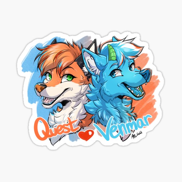 "Quest ♥ Venmar" Sticker for Sale by LupusetVulpes | Redbubble