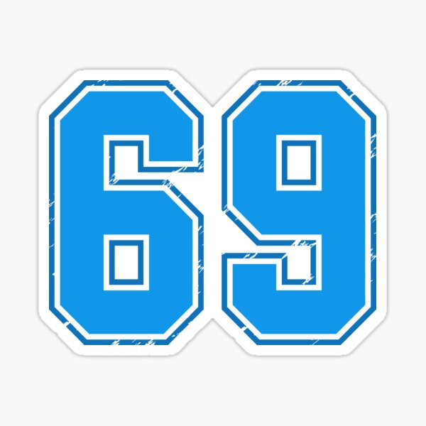 "AMERICAN FOOTBALL CLASSIC SPORT JERSEY NUMBER SIXTY NINE" Sticker for ...