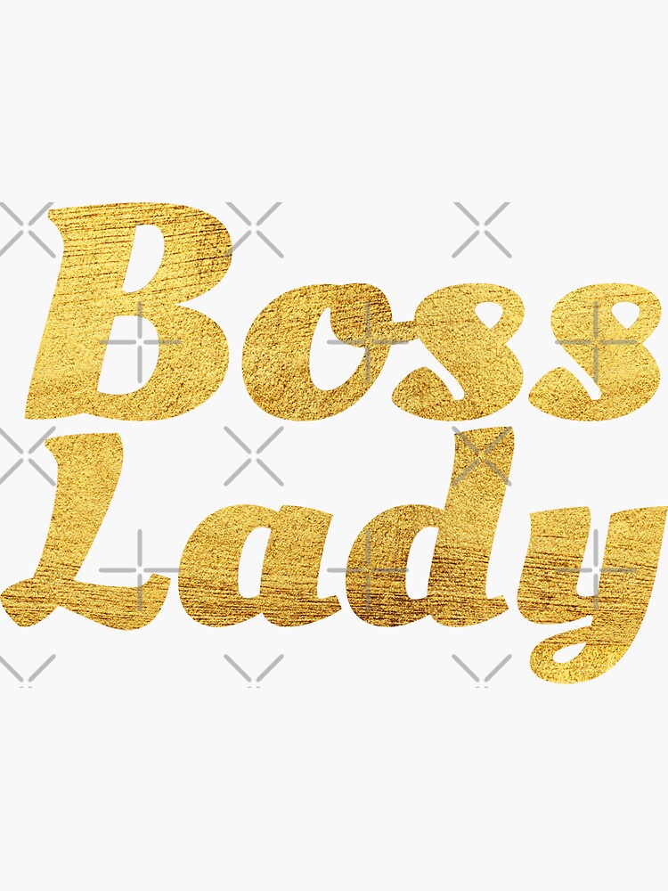 "Boss Lady in Cursive Gold" Sticker for Sale by KirstenJRenfroe | Redbubble