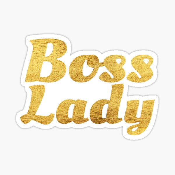 "Boss Lady in Cursive Gold" Sticker for Sale by KirstenJRenfroe | Redbubble