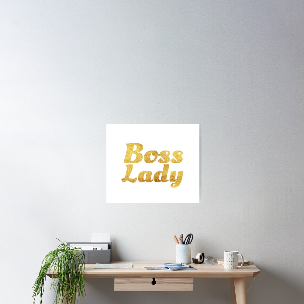 "Boss Lady in Cursive Gold" Poster for Sale by KirstenJRenfroe | Redbubble