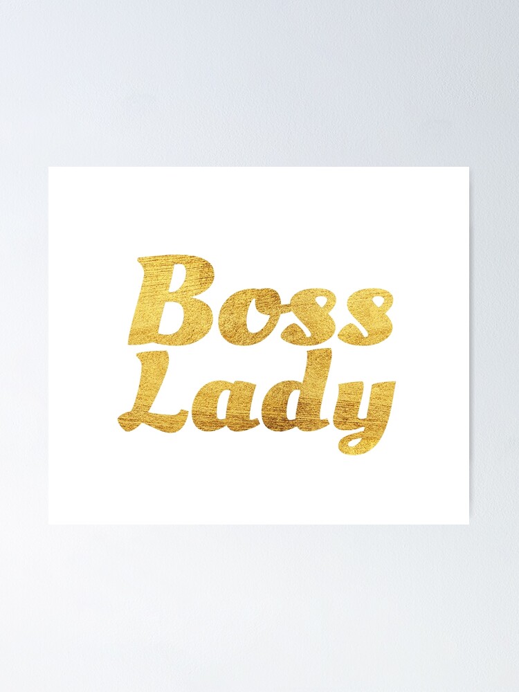 "Boss Lady in Cursive Gold" Poster for Sale by KirstenJRenfroe | Redbubble