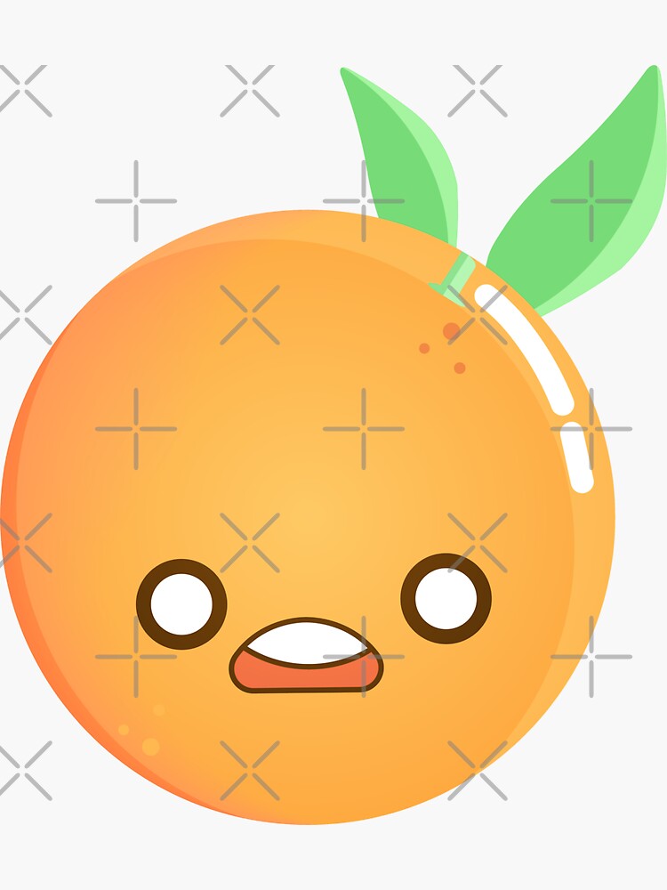 "Shocked Orange , Cute Fruit" Sticker by KawaiSticker | Redbubble