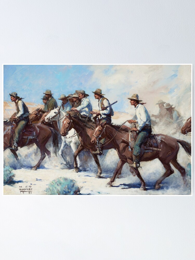 "The Posse | William Henry Koerner | 1931 Wild West Art" Poster for ...
